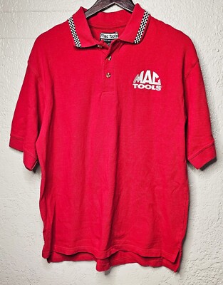 Mac Tools Shirt Mens Large Red Short Sleeve Polo Work Wear Automotive ...