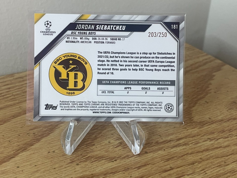 Jordan Siebatcheu Pefok /250 PURPLE MINI DIAMOND REFRACTOR 2021-22 ...