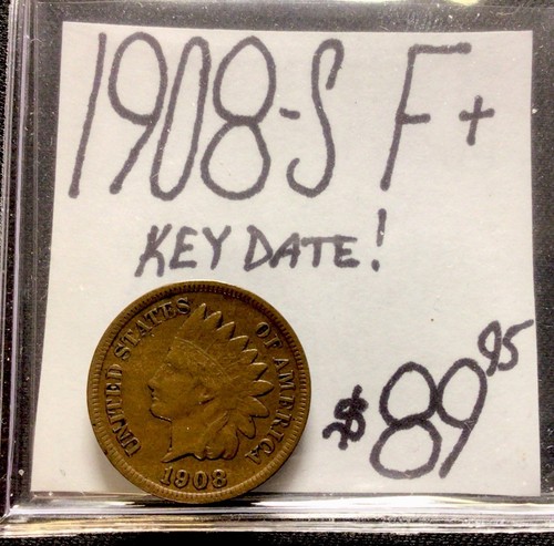 1908 S Indian Head Cent F+! Key Date! ENN Coins | eBay