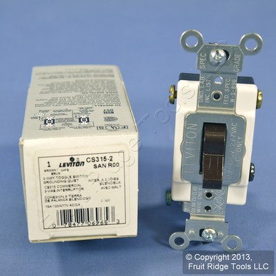 Leviton Brown 3-Way Commercial Toggle Wall Light Switch 15A CS315-2 ...