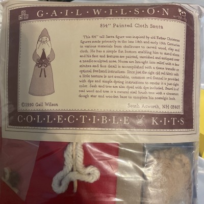 1990 Gail Wilson 81/2” Santa folk art doll collectible kit | eBay