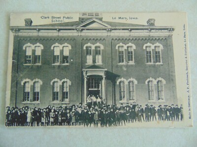 E1542 Postcard IA Iowa Clark Street Public School Le Mars LeMars | eBay
