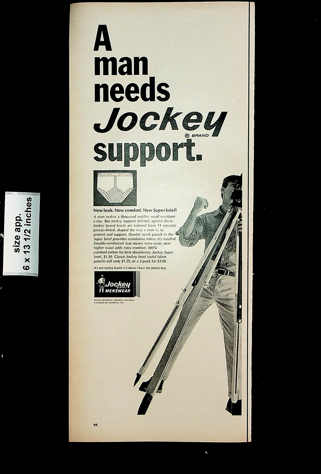 1966 Jockey Sport Men's Underwear Briefs Menswear Vintage Print Ad ...