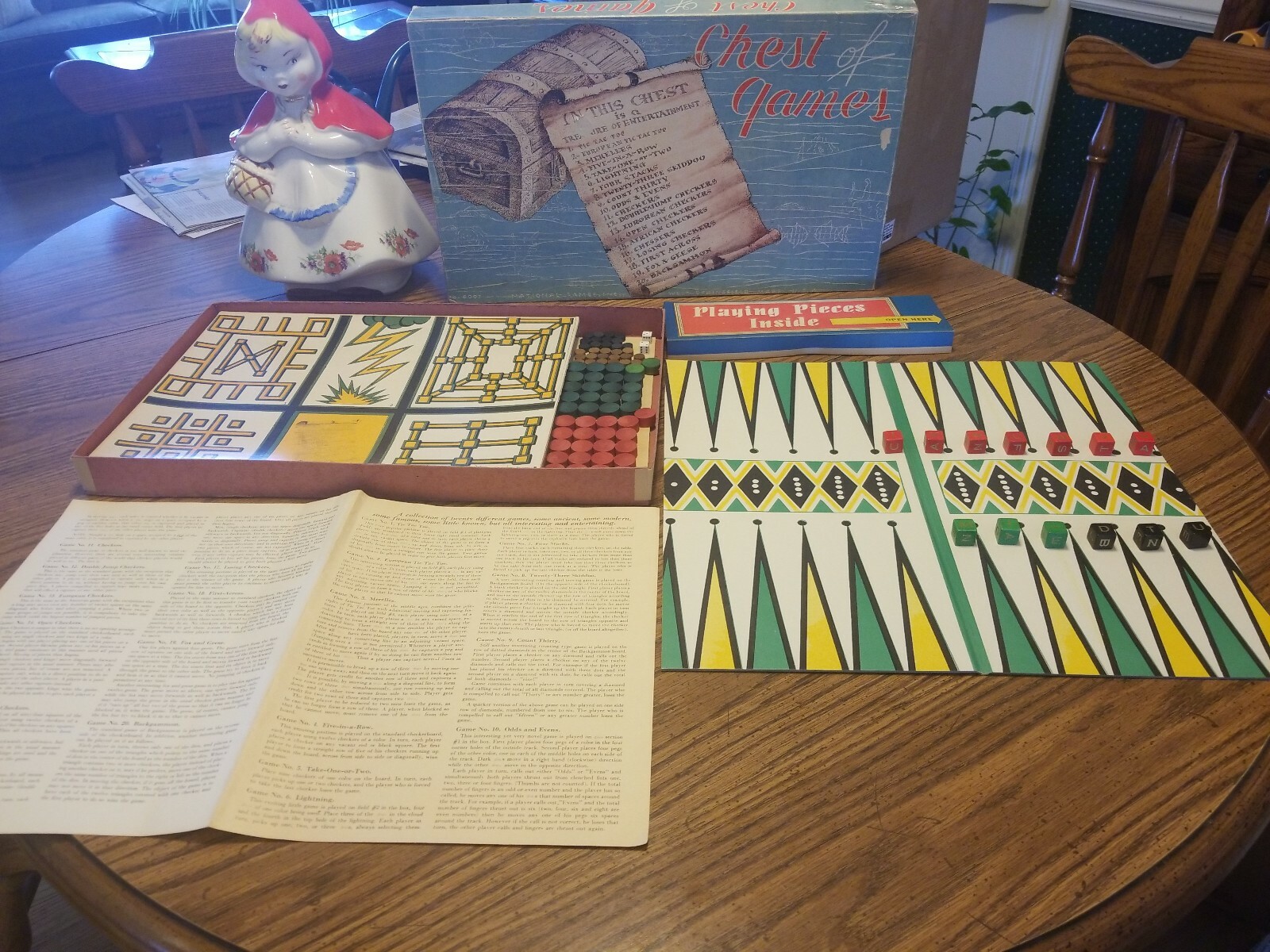 40-50's BOARD GAME Chest of Games No. 6007 NATIONAL GAMES WEST ...