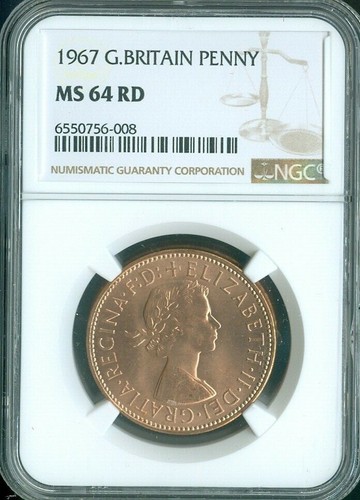 1967 Great Britain Penny NGC MS-64 RED Quality ️ | eBay