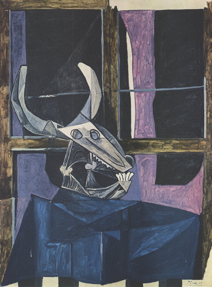 PABLO PICASSO Still Life with Ox Skull 19.75" x 15.75" Offset ...