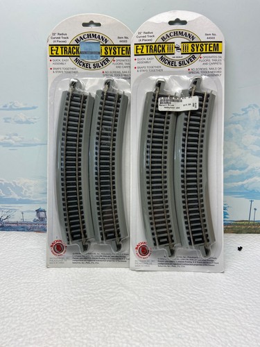 HO BACHMANN NICKEL SILVER ~ 2 NEW PACKS #44503 ~ 22" RADIUS EX CURVED ...