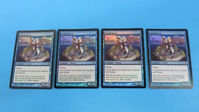 4x FOIL CLOUD SPRITE 10TH EDITION TENTH MTG MAGIC THE GATHERING NM ...