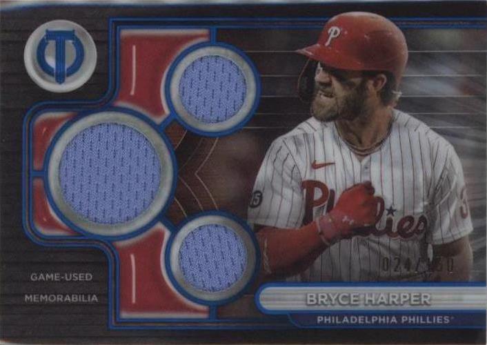 2024 Topps Tribute - Triple Relics Bryce Harper #TTR-BH Blue /150 (MEM ...