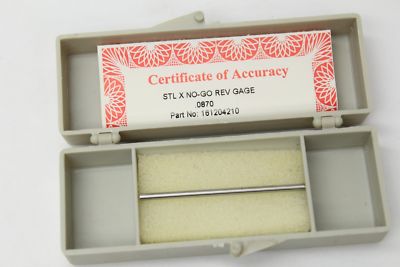 Vermont Gage STL X NO-GO Rev Gage .0870, P/N 161204210 | eBay