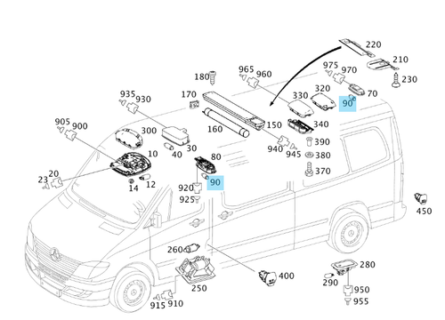 4x New Mercedes-Benz Bulb 15W 12V To Interior Lamp Sprinter 906 ...