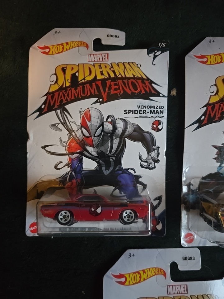 Hot Wheels Spider-Man Maximum Venom 1 To 5 Complete Set, Brand New ...