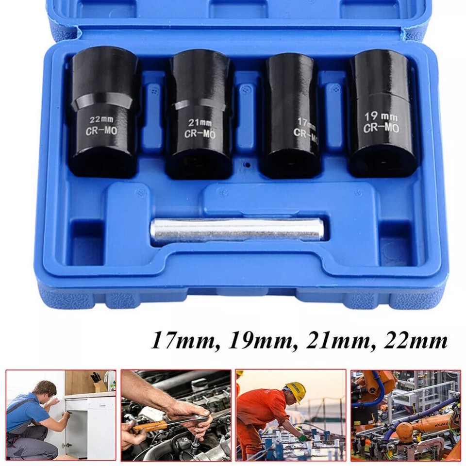 Drive Twist Socket Set Lug Nut Removal Extractor Tool Bolt Lock Nut ...