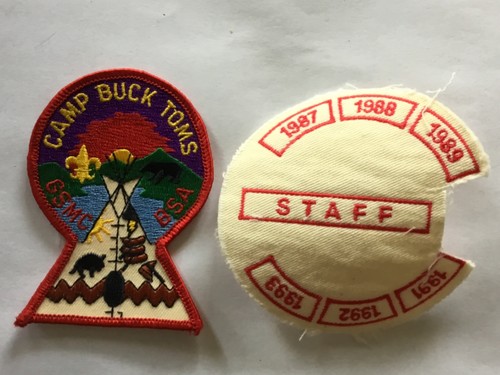 Camp Buck Toms pocket patch Red key shape w/ Staff and Rockers | eBay