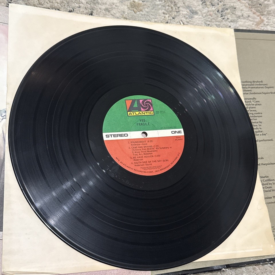 Yes - Fragile - Vinyl LP 1972 1st Atlantic Stereo, SD-7211, Gatefold, W ...