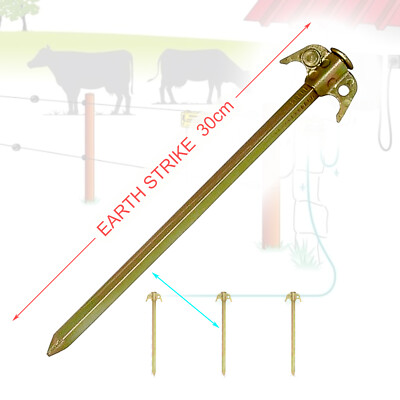HEAVY DUTY galvanized FENCE EARTH STAKE 0.3m 12 x 12 mm 050-011 NEW UK ...