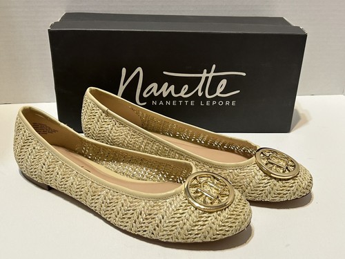 NIB Nanette Lepore Haya Women's 9.5 M Natural Color Ballet Flats Shoes ...