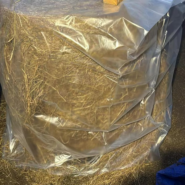 5FT HAY STRAW BIG BAG ROUND BALE COVER PLASTIC WATERPROOF NET TARPAULIN ...