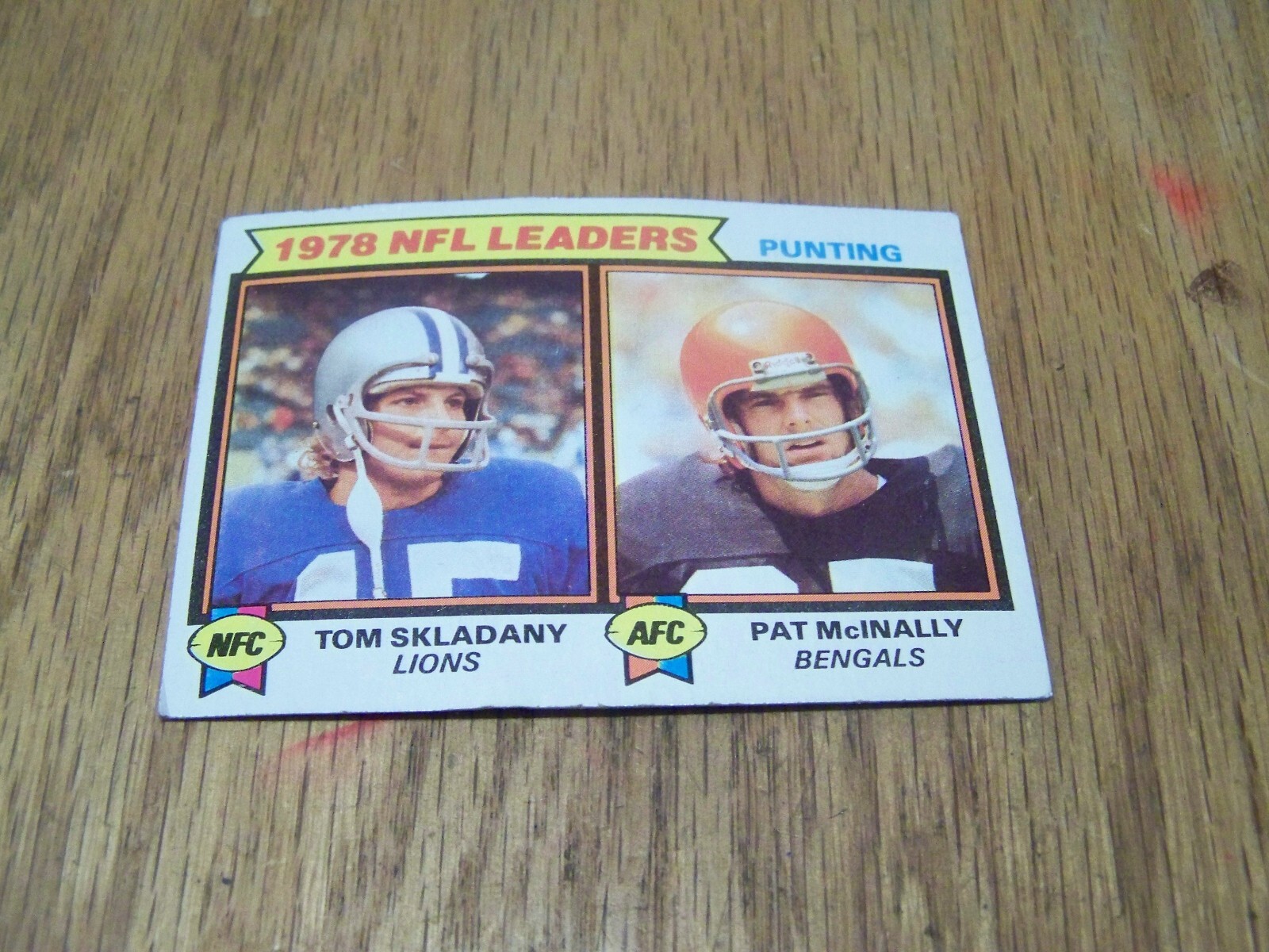 1978 NFL LEADERES PUNTING SKLADANDY & McINALLY 1979 TOPPS FOOTBALL CARD ...