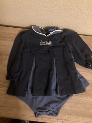Seattle Seahawks Dress 12 Months Navy Blue Pleated Skirt NFL Reebok ...