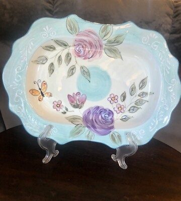 Beautiful Floral & butterfly Living Quarters serving plate by Carson ...