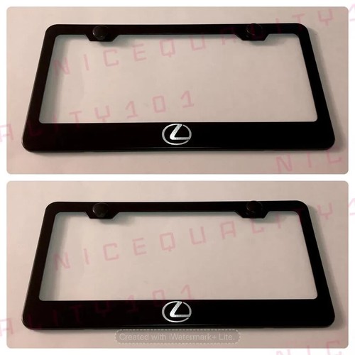 2X Lexus F Sport Stainless Steel Black Finished License Plate Frame ...