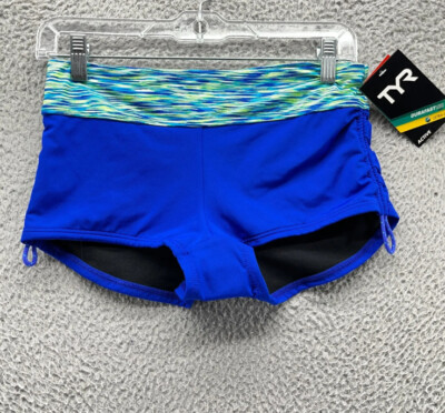 TYR Swimwear Womens XL Blue Durafast Lite 200 Active Boy Shorts ...