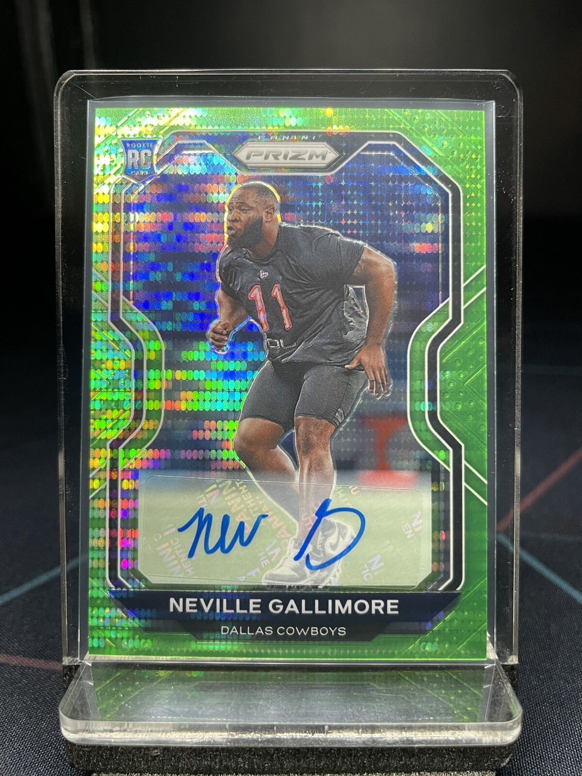 2020 Panini Prizm Neon Green Pulsar Neville Gallimore #338 Rookie Auto ...