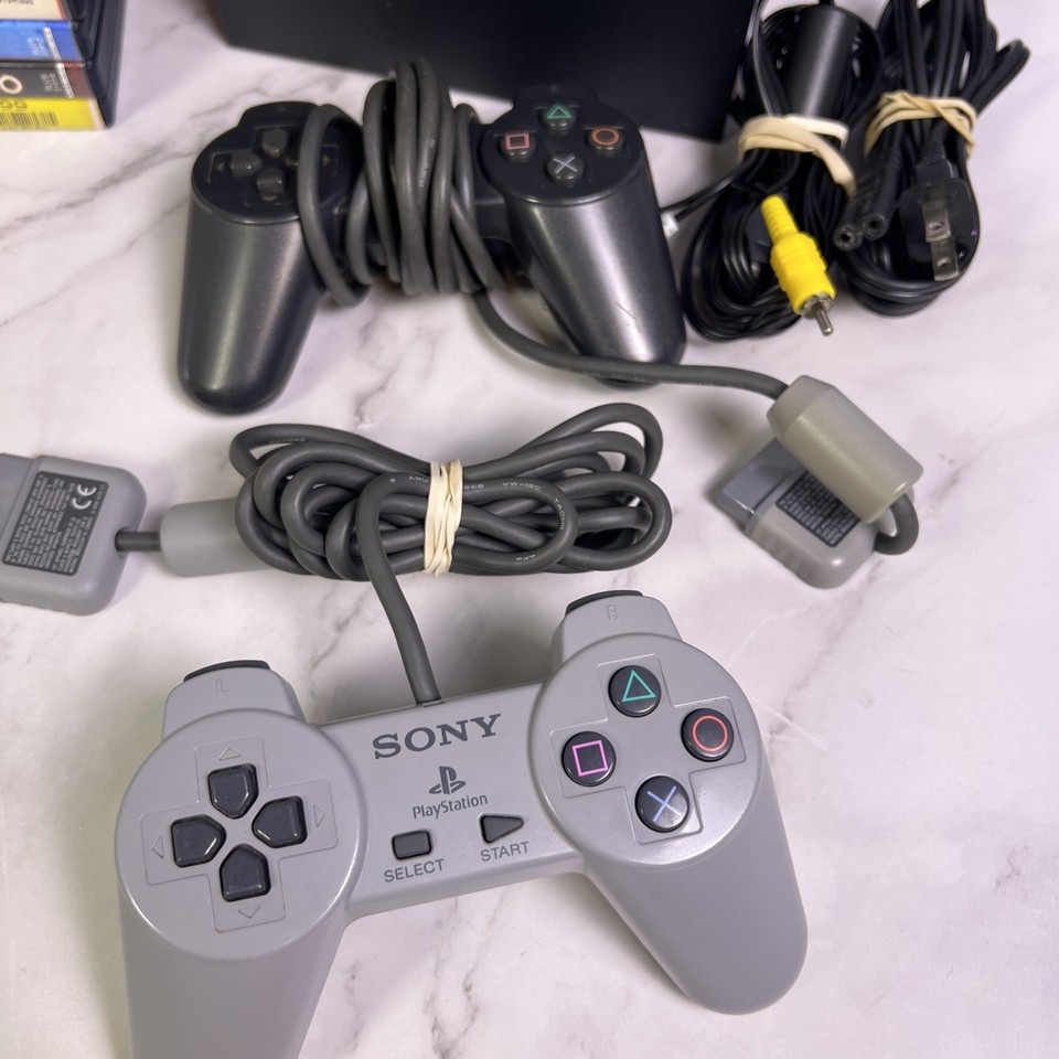 Sony PlayStation 2 (PS2) Console, Controllers, Cords & 28 Games Bundle ...