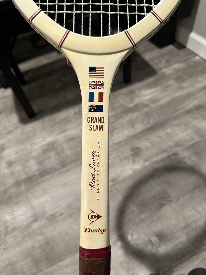 EXTREMELY RARE!! ROD LAVER GRAND SLAM CHAMPION Vintage Tennis Racket w ...