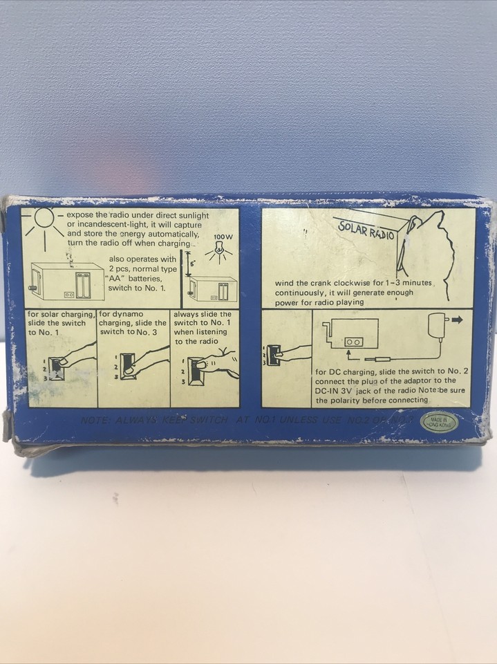 Vintage Nippon Dynamo and Solar Radio AM/FM Rechargeable w/ DC | eBay
