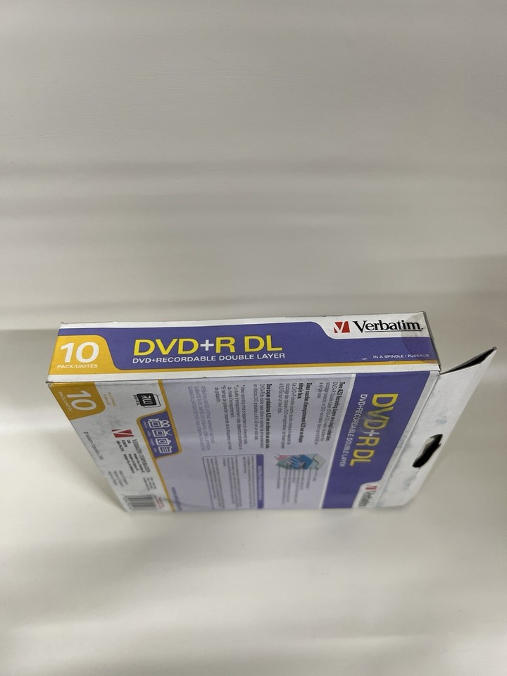 Verbatim Dual Layer DVD+R 10 Pack | 2.4x - 8x 8.5GB 240 mins w AZO ...