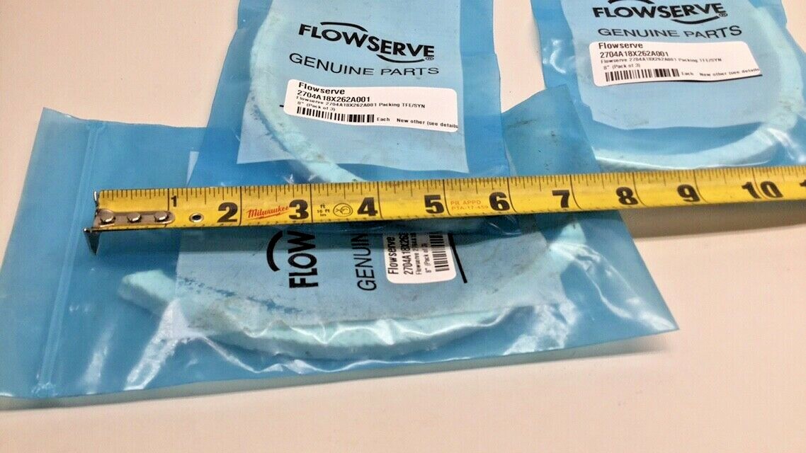 Flowserve 2704A18X262A001 Packing TFE/SYN 8" (Pack of 3) | eBay