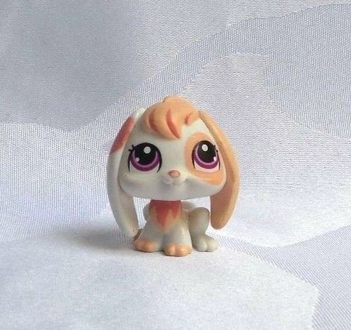 LITTLEST PETSHOP PET SHOP LPS #1304 HASBRO LAPIN BELIER BLANC SAUMON ...