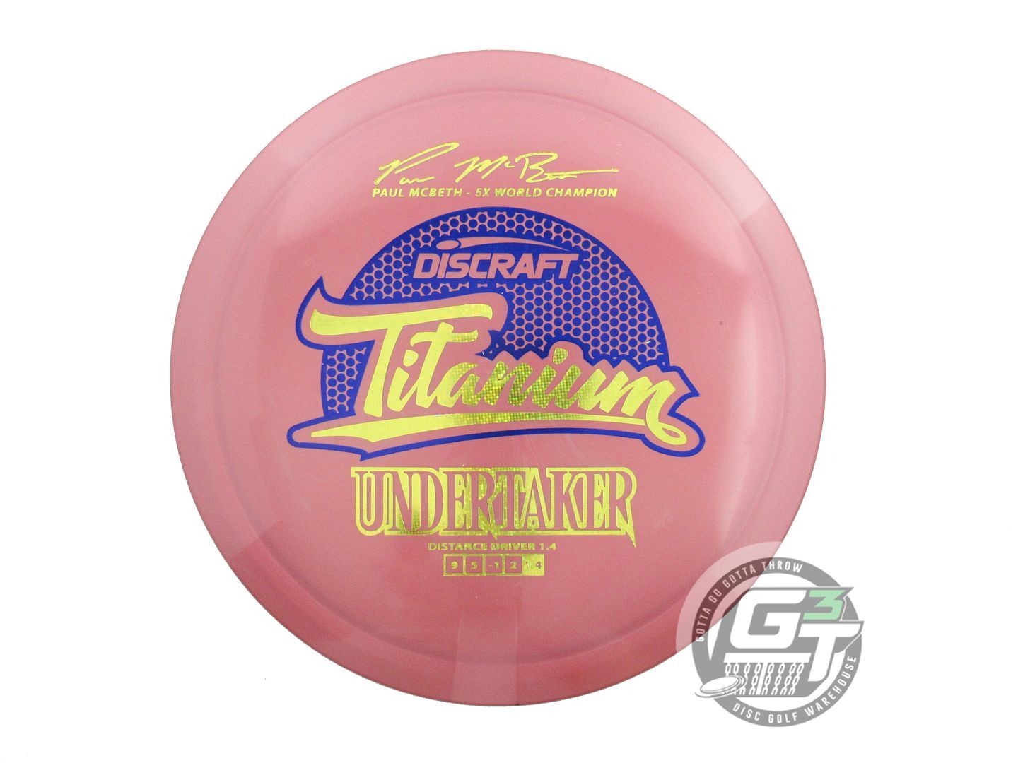 NEW Discraft [McBETH 5X] Titanium Undertaker 170-172g Pink Driver Golf ...
