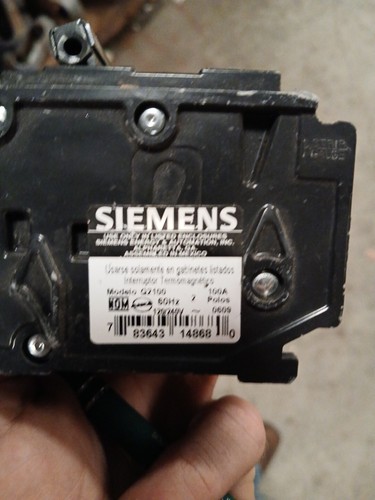 BREAKER SIEMENS Q2100 100A 2-POLE TYPE QP CIRCUIT New 40892179392| eBay