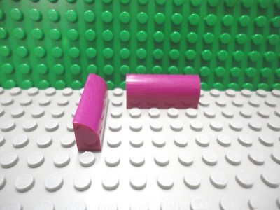 Lego 2 Magenta 1x4x1 Curved Smooth Slopes brick block NEW | eBay