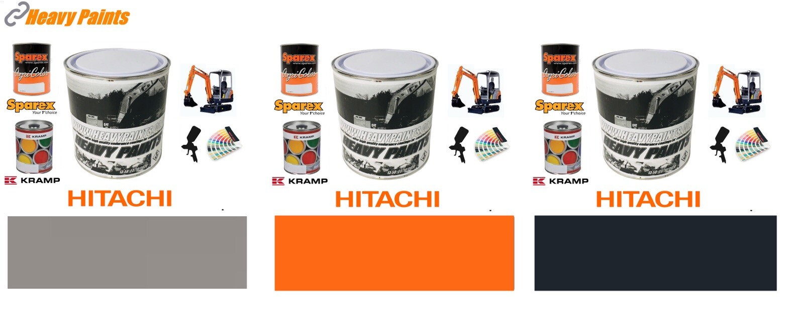 Hitachi ZX Digger Orange Dark Grey & Cab Light Grey Enamel Paint 1 ...
