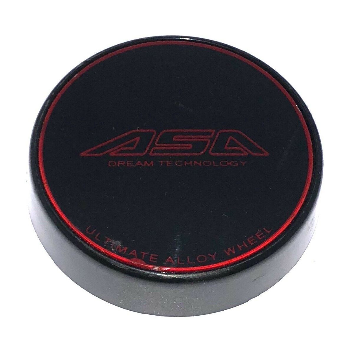 ASA Dream Technology Wheel Center Hub Cap 2-13/16" OD Black Red Snap In ...