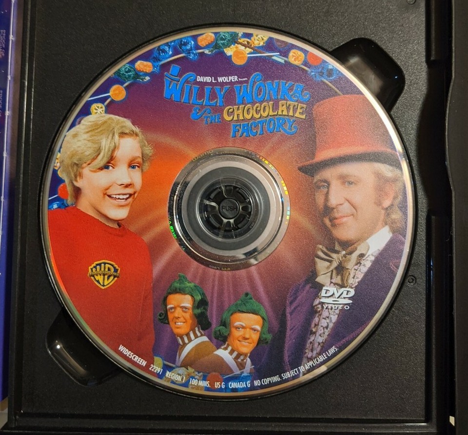 WILLY WONKA & THE CHOCOLATE FACTORY 1971 (DVD, 2001) SNAP CASE ...