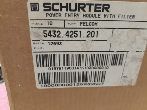 Lot x 10 5432.4251.201 Power Entry Modules with Line Filter Felcom 54 ...
