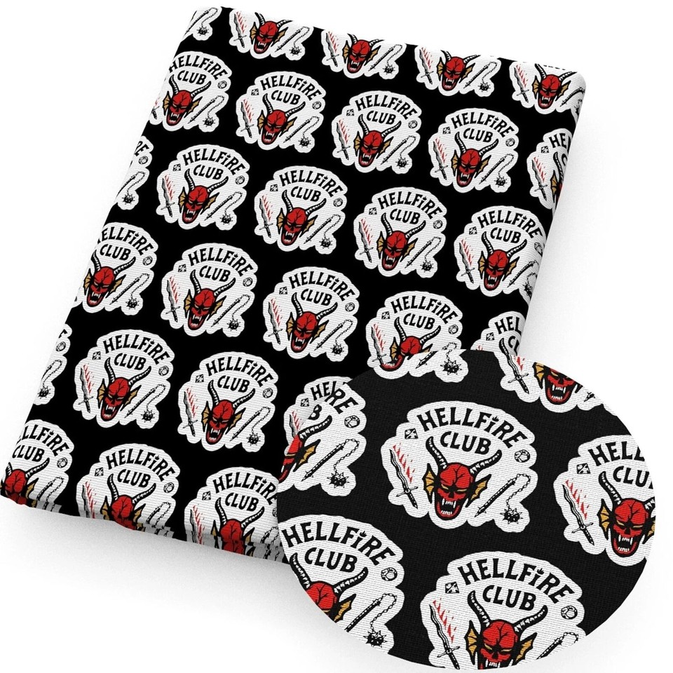 Stranger Things Eleven Eddie Hellfire Club Cotton Fabric Half Yard (18 ...