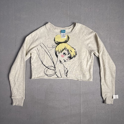 New Disney Women’s Sz XS Cream Tinkerbell Graphic Tee Short Sleeve ...