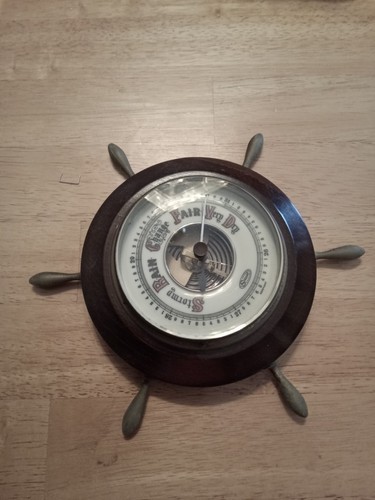 VINTAGE STELLAR BAROMETER SCIENTIFIC INSTRUMENT GERMANY SHIPS WHEEL NOT ...
