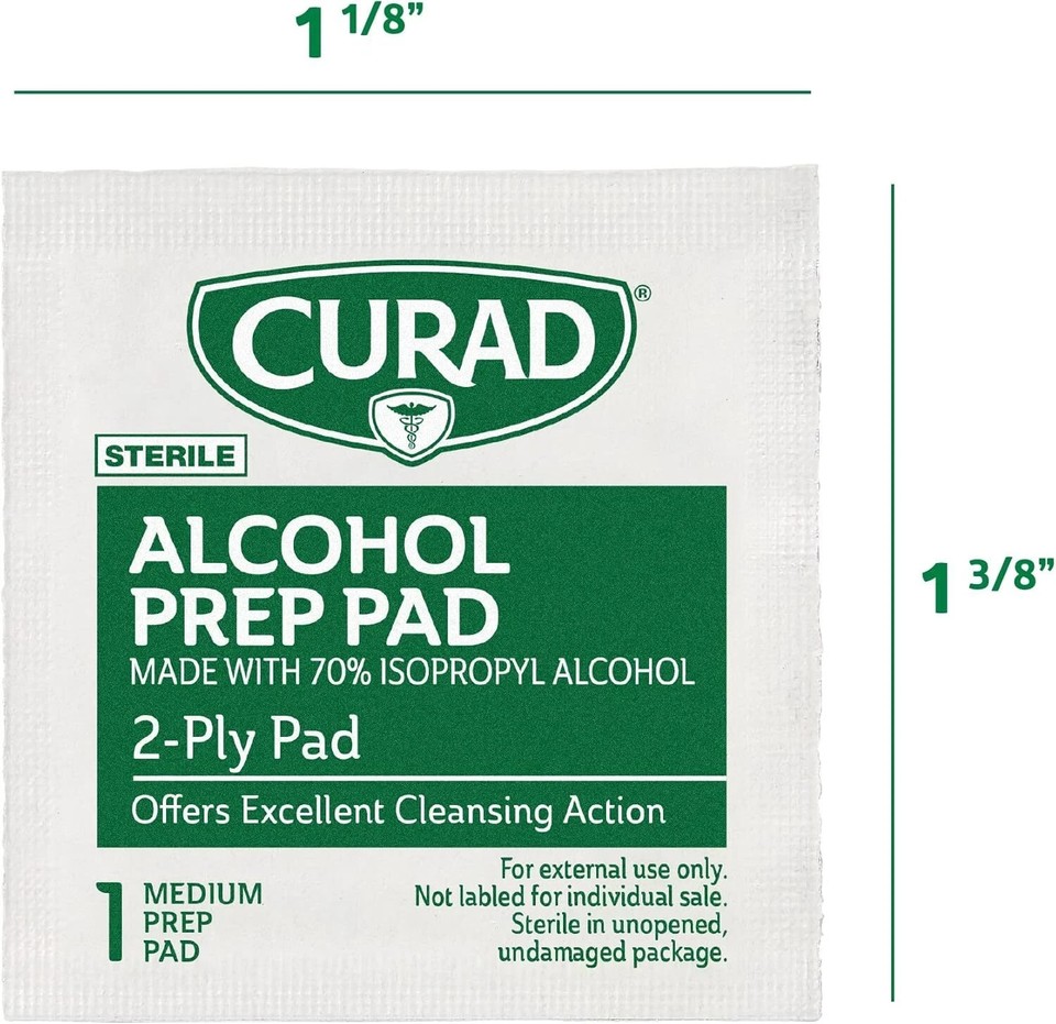 Curad Alcohol Prep Pads Swabs Wipes - 4Box 400 Counts Isopropyl Wipes ...