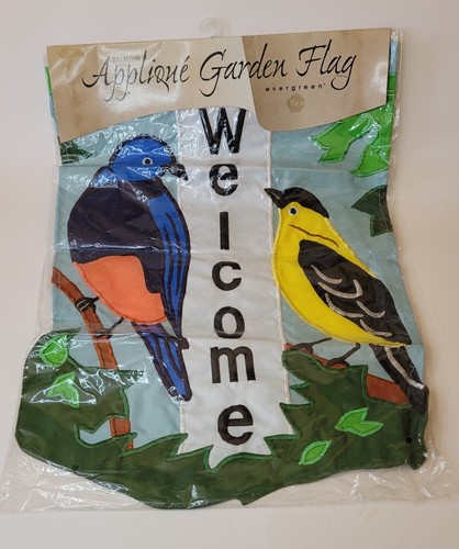 Evergreen Applique Garden Flag Welcome 12.5" x 18" NEW | eBay