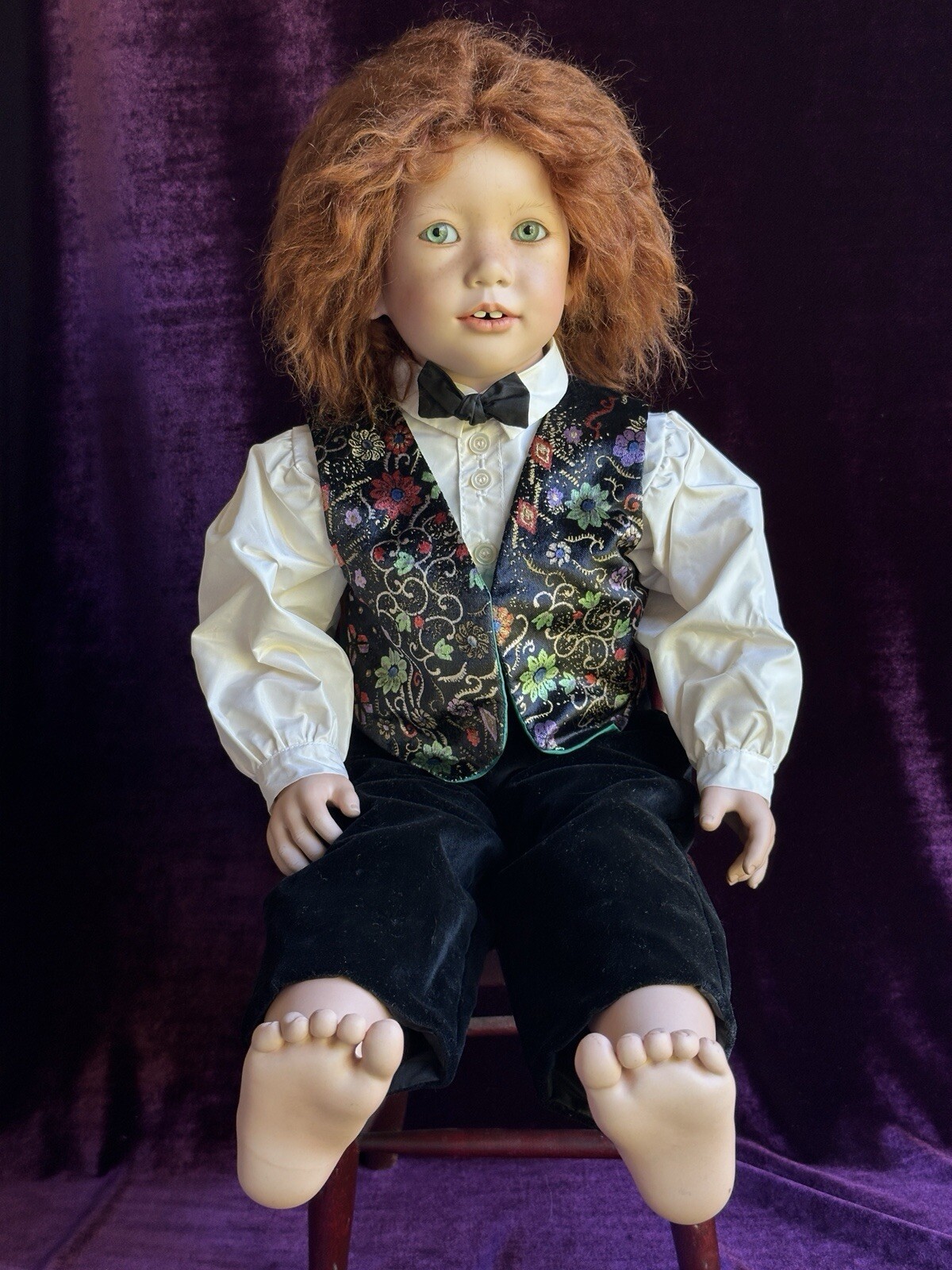 Lifelike Collectible 26” Porcelain Sam Boy Doll by Annette Himstedt LE ...