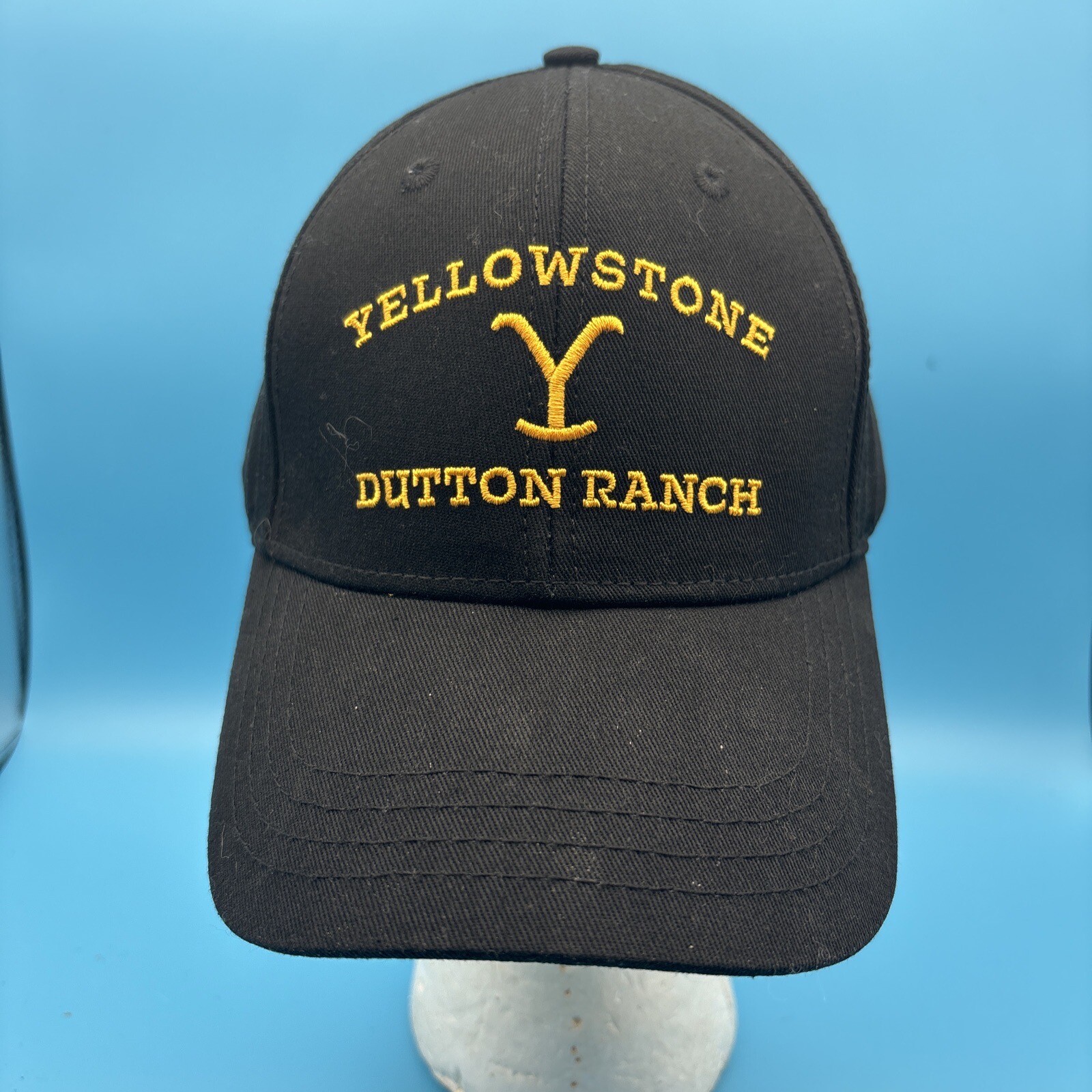 Yellowstone Dutton Ranch Black Yellow Logo Strap Back… - Gem