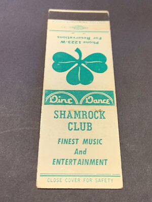 Vintage Matchbook: “Shamrock Club” Matchcover | eBay