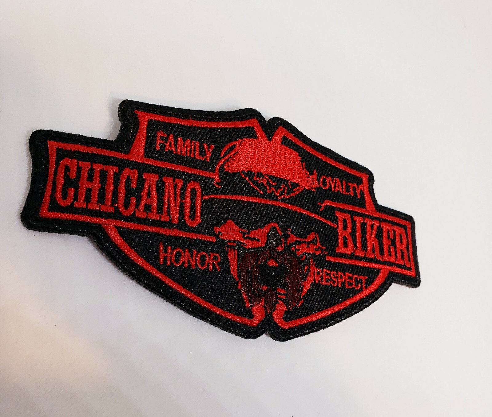 Black and Red Chicano Biker Mexicano Cholo skull Patch | eBay